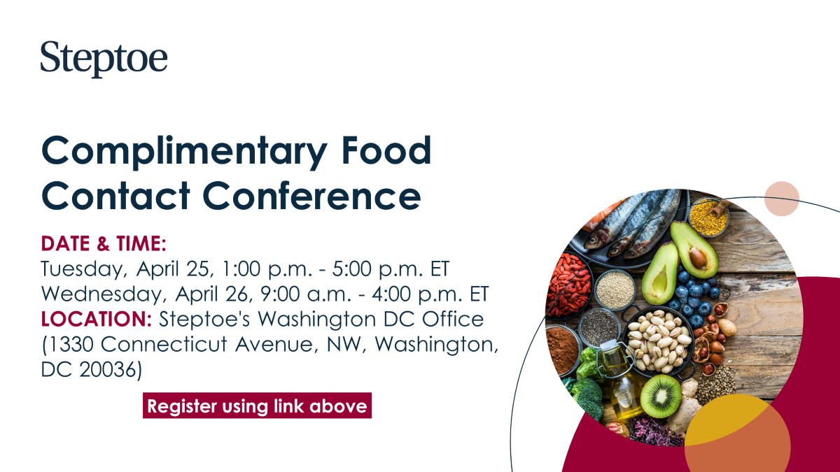 Complimentary Food Contact Conference | Steptoe