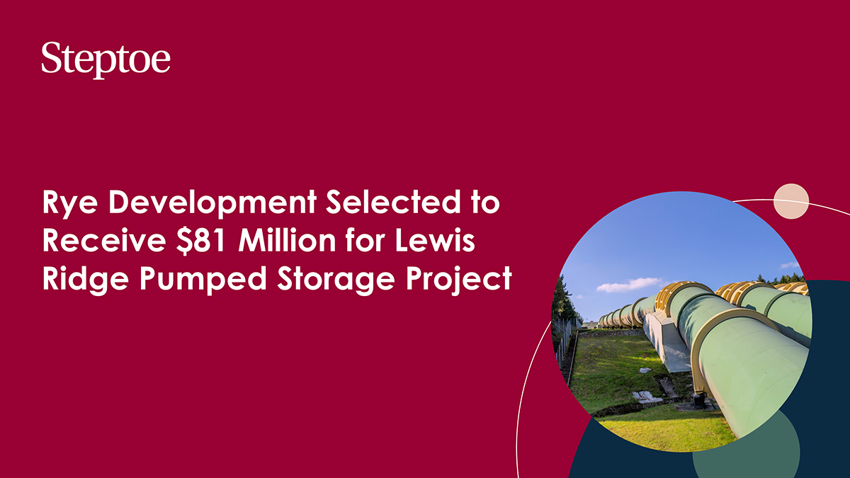 Rye Development Selected to Receive $81 Million for Lewis Ridge Pumped ...